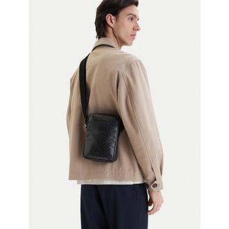 Calvin Klein Umh&auml;ngetasche Calvin Klein Emblem Aop Coated Slim Reporter LV04D3334G Schwarz