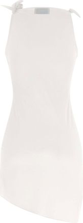 Coperni Asymmetric Floral Dress - White