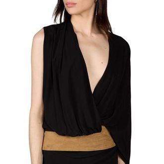 CHRISTOPHER ESBER Robe drap&eacute;e Contour en cuir