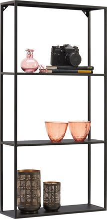 Landscape Wandregal, Schwarz, Metall, 45x90x15 cm, Typenauswahl, Wohnzimmer, Regale, Wandregale