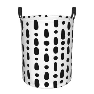 Generic Einfaches Schwarz-Wei&szlig; Korb Aufbewahrung Rund Korb W&auml;sche Wasserdichter W&auml;scheeimer F&uuml;r Decken Spielzeug Badezimmer