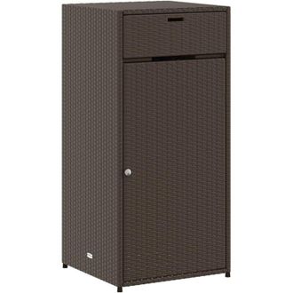 vidaXL Vidaxl - Armoire de jardin marron 55x55x111 cm - R&eacute;sine tress&eacute;e - Capacit&eacute; 15 kg par &eacute;tag&egrave;re - Dispositif de fixation au mur inclus
