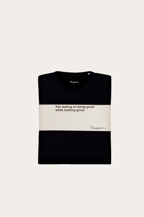 Knowledge Cotton Apparel Herren vegan T-Shirt Regular V-Ausschnitt 3er-Pack Black Jet