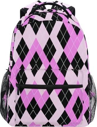 Generic Carreaux Buffalo Violets Et Noirs 23101246 Cartable Scolaire Confort Cartables Scolaires Unisexe Sacs D&Eacute;cole Pour Ordinateur Portable Plein Air Pc 29X