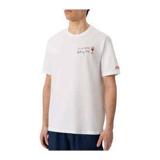 Saint Barth Homme, Tops, Blanc, Taille: M Blanc Vin Fine T-Shirt