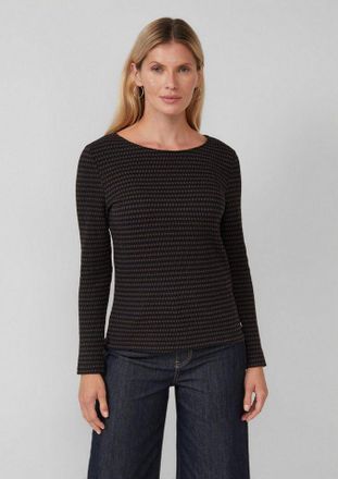 s.Oliver Langarmshirt T-Shirt Bicolor-Shirt mit Strukturmuster
