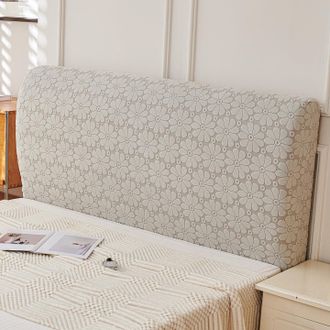 Generic Elastischer Flanellbezug mit Bettkopfteil Bezug Muster, Queen Kingsize Gr&ouml;&szlig;e, Kopfteil Bezug Staubschutzh&uuml;lle f&uuml;r Schlafzimmerdekoration Blume - Hellg