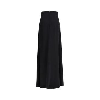 Valentino Womens Black Silk Long Skirt