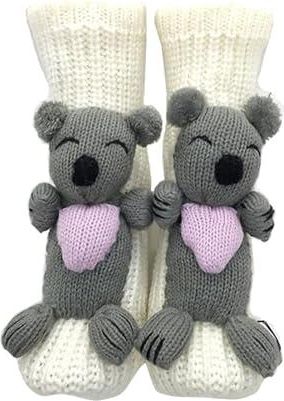 Generic Chaussettes antid&eacute;rapantes en tricot faites &agrave; la main pour femme - Motif animal de dessin anim&eacute;, noir fonc&eacute;, taille unique