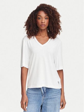 Guess T-Shirt W6YP58 K5233 Wei&szlig; Relaxed Fit