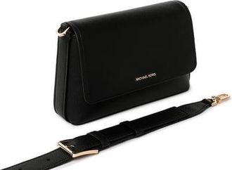 Michael Kors kleine Nessa Leder Umhängetasche - schwarz