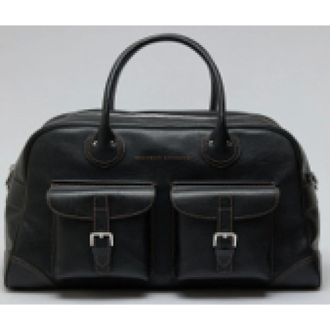 Brunello Cucinelli Homme, Sacs, Noir, Taille: ONE Size Sac Week-End en Cuir de Veau Grain&eacute;