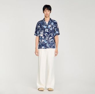 Sandro Chemise fluide imprim&eacute; col requin
