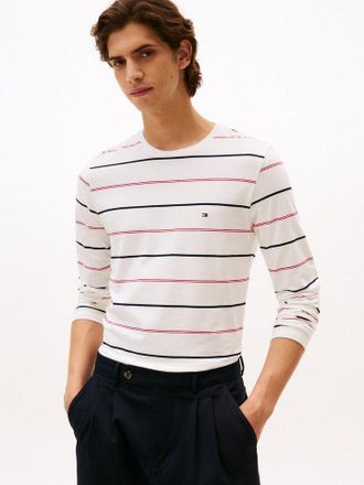 Tommy Hilfiger Longsleeve STRETCH SLIM STRIPE Rundhals, slim fit, Jersey