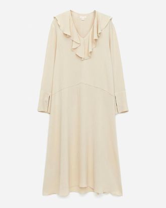 Arket Kleid Mit R&uuml;schenkragen -Beige