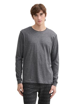 Tom Tailor Herren Basic Longsleeve, 29999 - Black, XXL
