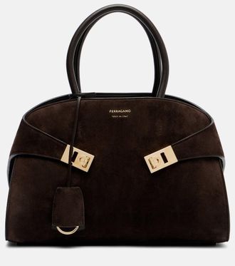Ferragamo Tote Bag Hug aus Veloursleder