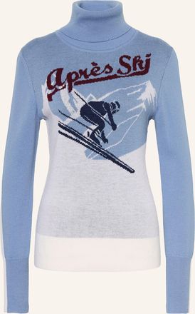 We Norwegians Rollkragenpullover After Ski Aus Merinowolle blau