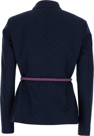 Gucci GG Logo Belt Blazer - Blue