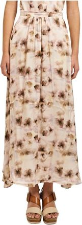 Yes-Zee YES Zee, Femme, Jupes, Brun, Taille: 42 FR Jupe Longue avec Fermeture &Eacute;clair Lat&eacute;rale