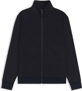 BOSS Herren H-Shepherd 100 Piqu&eacute;-Sweatshirt aus merzerisierter Stretch-Baumwolle mit Rei&szlig;verschluss Dunkelblau L