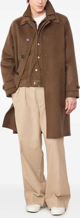 Officine Générale manteau en laine à poches plaquées - Marron