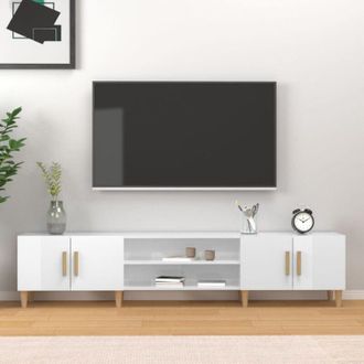 vidaXL Meuble tv blanc brillant 180x31,5x40 cm bois ding&eacute;nierie
