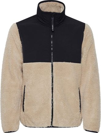 11 Project Pijke Herren Sweatjacke Cardigan Jacke Mit Teddy-Futter mit Stehkragen, Größe:3XL, Farbe:Oatmeal (130401)