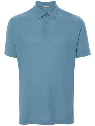Zanone polo fin en coton - Bleu