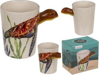 Out of the Blue Becher,Schildkröte,11 x 8,5 cm, 300 ml, aus Steingut, im Geschenkkarton