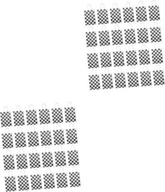 Aboofan 48 Pièces Sacs à à Carreaux Noir et Blanc avec Poignées Sac Papier Résistant pour Fête Danniversaire Lot