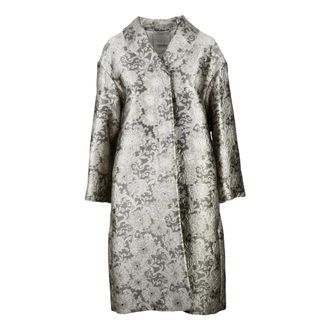 Max Mara Femme, Manteaux, Gris, Taille: 32 FR Effige Sobrabito Broccato Coat
