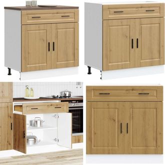 vidaXL Vidaxl - Armoire de cuisine Porto chêne artisanal bois dingénierie