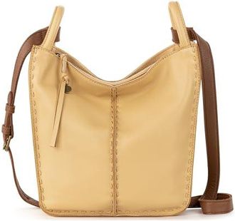The Sak Los Feliz Crossbody Bag in Leather, Large, Lined Purse with Single Adjustable Shoulder Strap, Buttercup