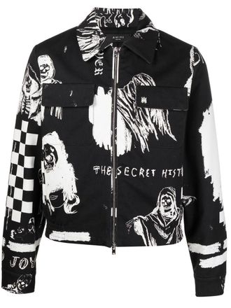Amiri Hemdjacke mit grafischem Print - Schwarz
