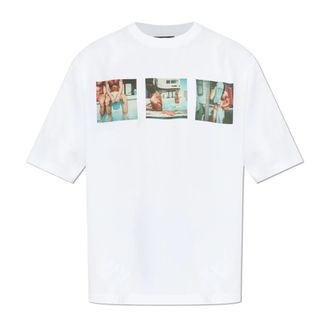 Dsquared2 Loose Fit Tom Bianchi Print T-Shirt - - Tops - Herren - Wei&szlig; - S