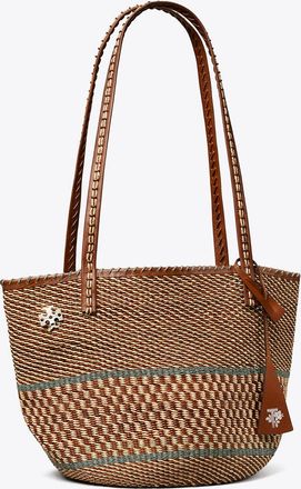 Tory Burch Gro&szlig;e handgewebte Tote Bag aus Korbgeflecht