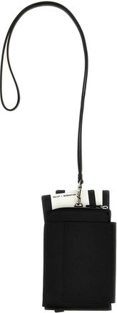 Balenciaga Passport-Print Calfskin Card Case - Black