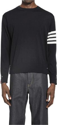 Thom Browne Homme, Pulls, Bleu, Taille: 2XL Pulls &agrave; col rond