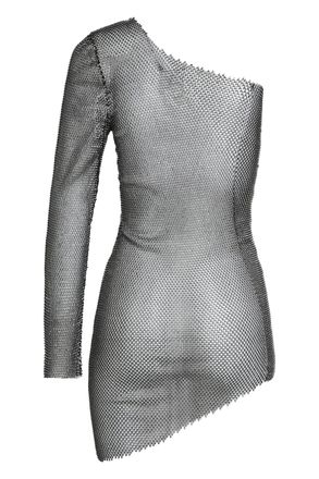 Santa Brands Womens Black Mesh Dress With Rhinestones Other Fibers