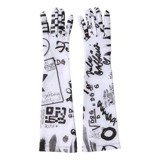 Dolce & Gabbana Femme, Accessoires, Noir, Taille: ONE Size Elbow Length Mitten Gloves