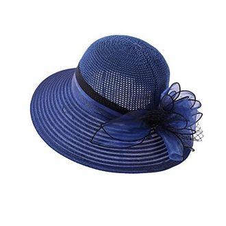 Generic TYUSGH Robe en organza pour femme - Chapeau de mariage - Chapeau de mariage - &Eacute;glise - F&ecirc;te de th&eacute; - Chapeau d&eacute;t&eacute; &agrave; large bord pour f&ecirc;te de mariage, b