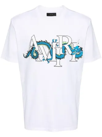 Amiri T-Shirt mit Drachen-Print - Wei&szlig;