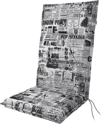 Doppler Hochlehner Spot/Gartenstuhlauflage/Hochlehner/Schwarz Print/ca. 119 x 48 x 5 cm