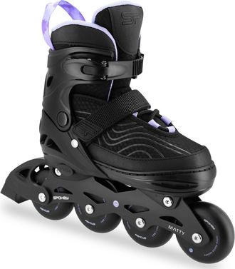 Spokey Matty Damen Inliner Verstellbar | ABEC-7 Kugellager Inlineskates | Größenverstellbare Rollschuhe für Erwachsene und Jugendliche | Größen: 35-38, 39-42