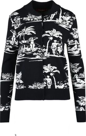 Max Mara Femme, Pulls, Noir, Taille: 40 FR Sorbona Cardigan Girocollo