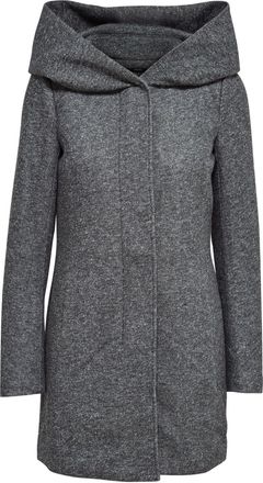Only Damen Kurzmantel Übergangsmantel (XL, Dark Grey Melange)