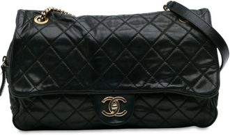 Chanel Hobo Bags - Large Quilted Iridescent Calfskin Shiva Flap - Gr. unisize - in Schwarz - f&uuml;r Damen