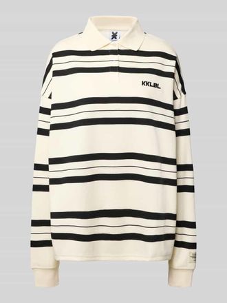 Karo Kauer Oversized Polo-Langarmshirt mit Streifenmuster