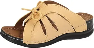 Generic Sandales dété pour femme - Sandales à plateforme - Sandales à bout ouvert - Sandales réglables - Sandales de plage bohème légères et confortables - Ch